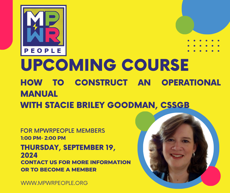 MPWRPeople Course How to Construct an Operational Manual with Stacie Briley Goodman 9/19/2024